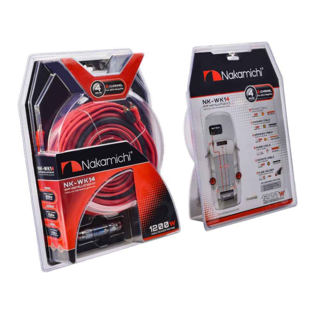 Nakamichi NK-WK14 4GA Wiring Kit | Complete Amp Power & Audio Cable Set ...